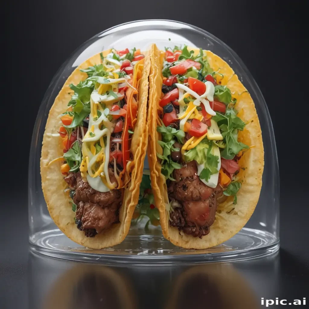 Deliciously Assembled Tacos Under a Glass Dome Showcasing Fresh Ingredients
