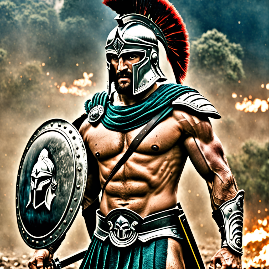 realistic picture of a spartan warrior