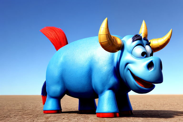 blue bull 3d pixar character