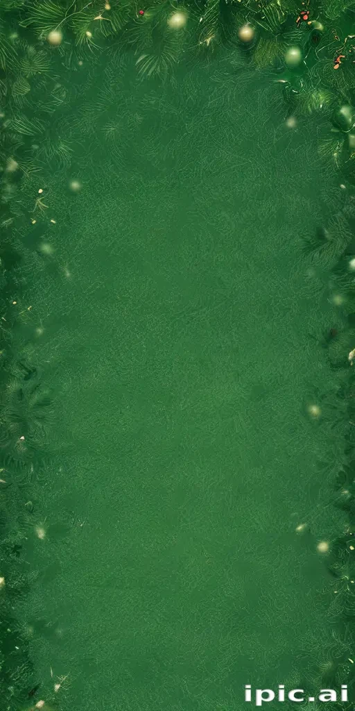 Festive Green Background with Holiday Decorations for Seasonal ...