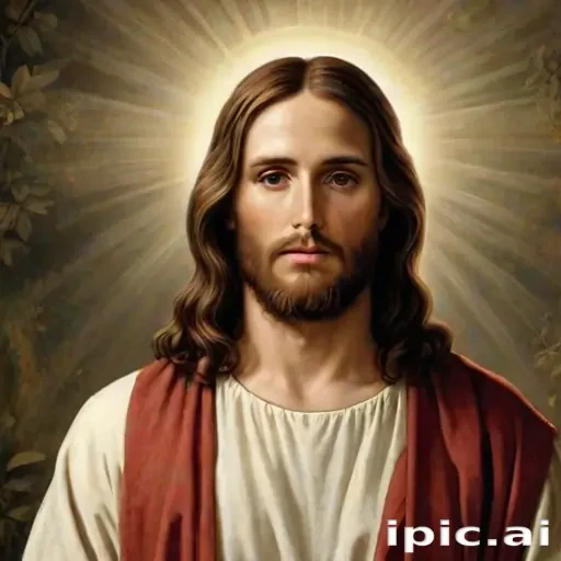 Radiant Portrait of Jesus Christ Surrounded by a Divine Halo of Light