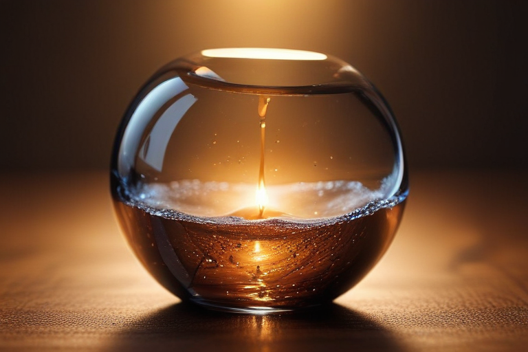 Captivating Glass Sphere Capturing Light and Liquid in a Stunning Display