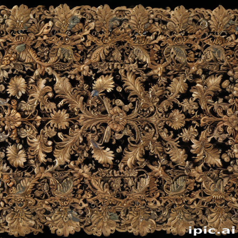 Intricate Ornate Design Featuring Floral Patterns and Decorative ...