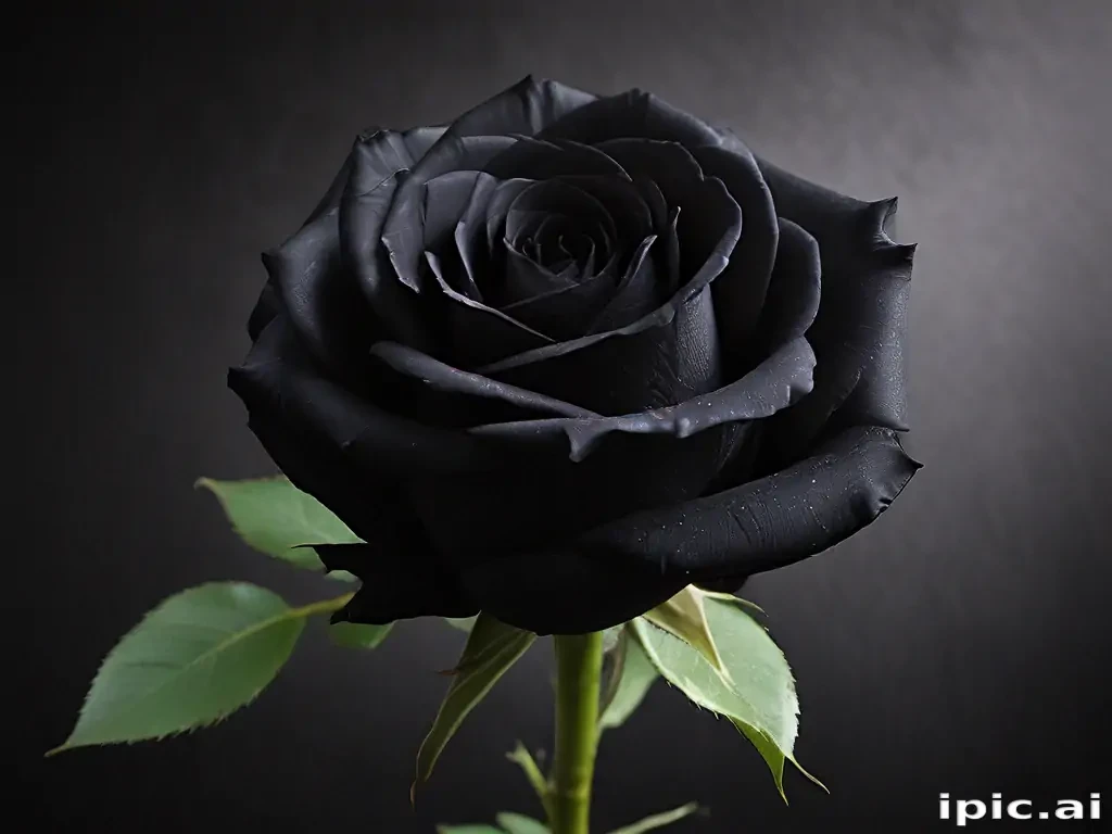 Elegant Black Rose Symbolizing Mystery and Dark Beauty in Nature