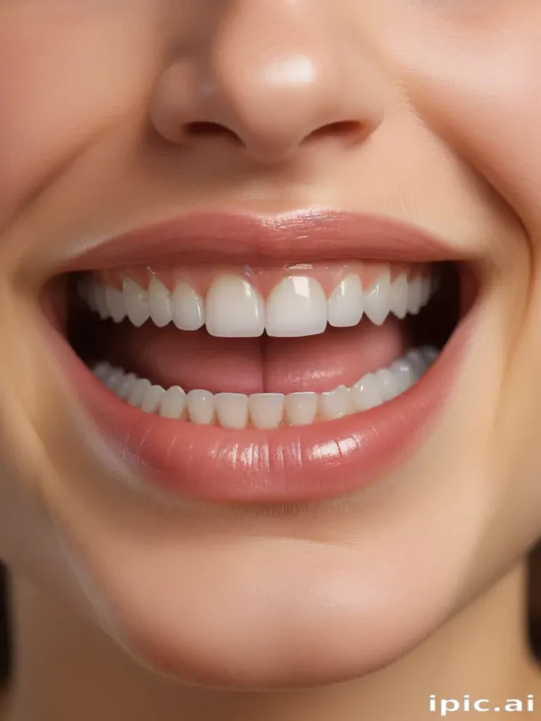 Bright and Radiant Smile Showcasing Perfectly White and Healthy Teeth