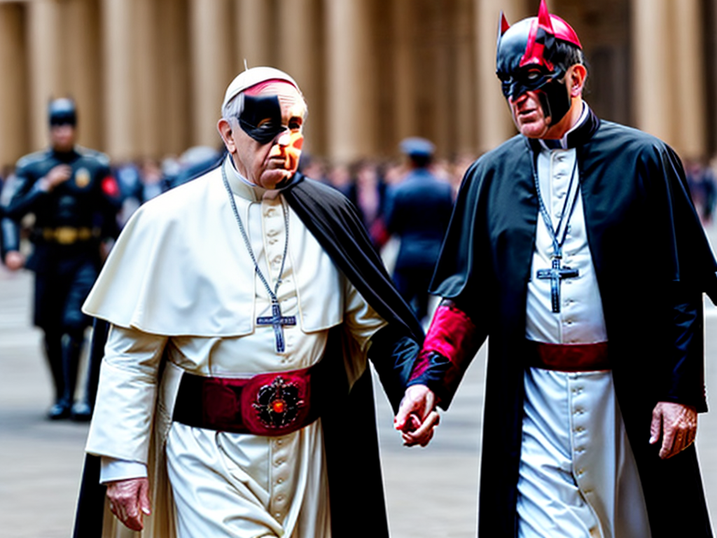Pope Francis meets Batman in Lima