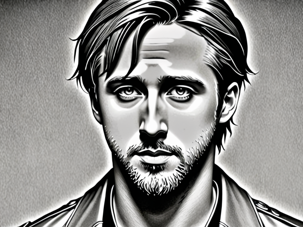ryan gosling, manga, anime, 2d, ghost in a shell, death note, black and ...