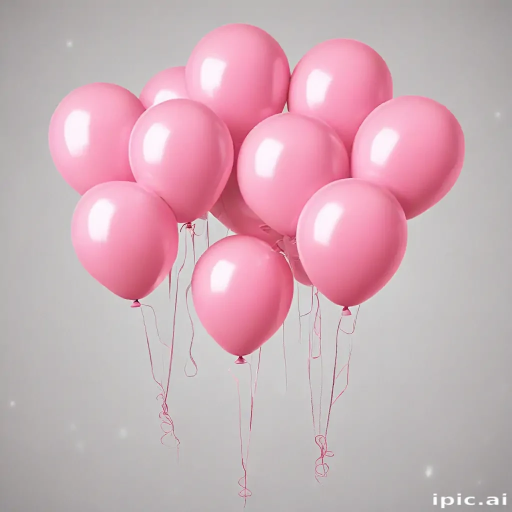 A Festive Collection of Bright Pink Balloons Floating in the Air.