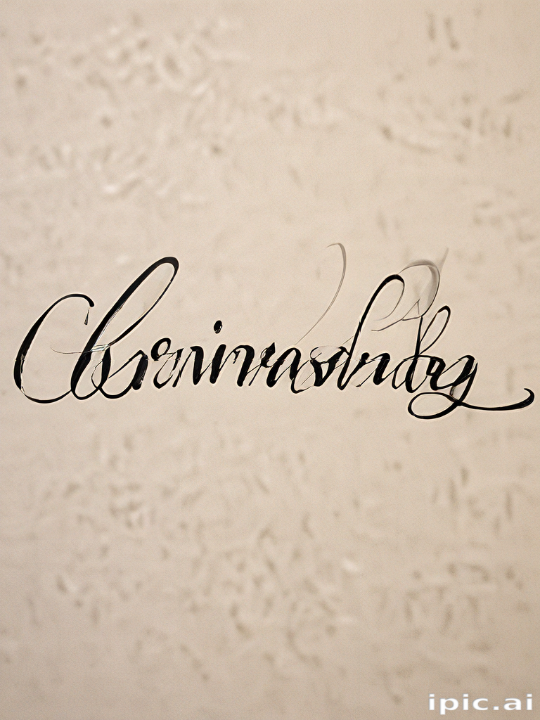 Elegant Calligraphy Displaying the Word 'Creativity' on a Textured Surface