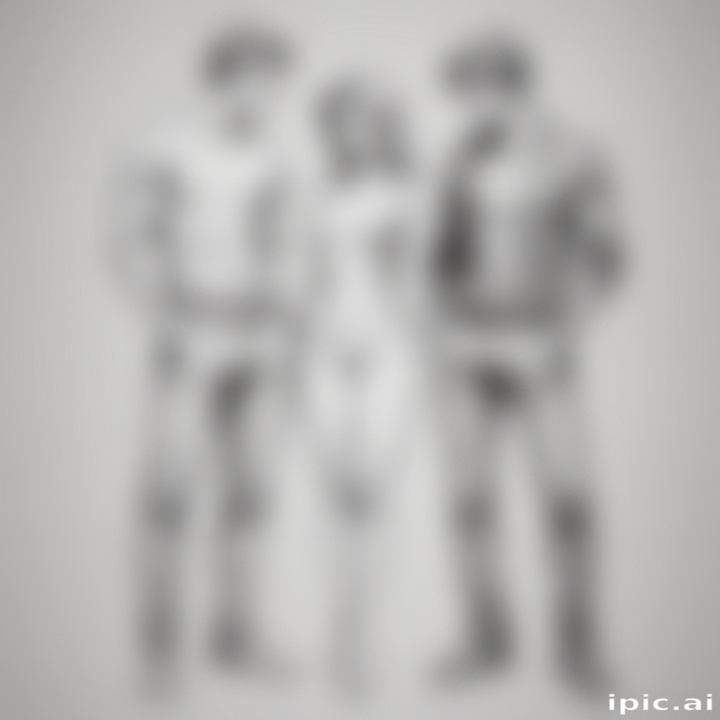 Three Stylized Characters in a Mysterious Blurred Background Setting ...