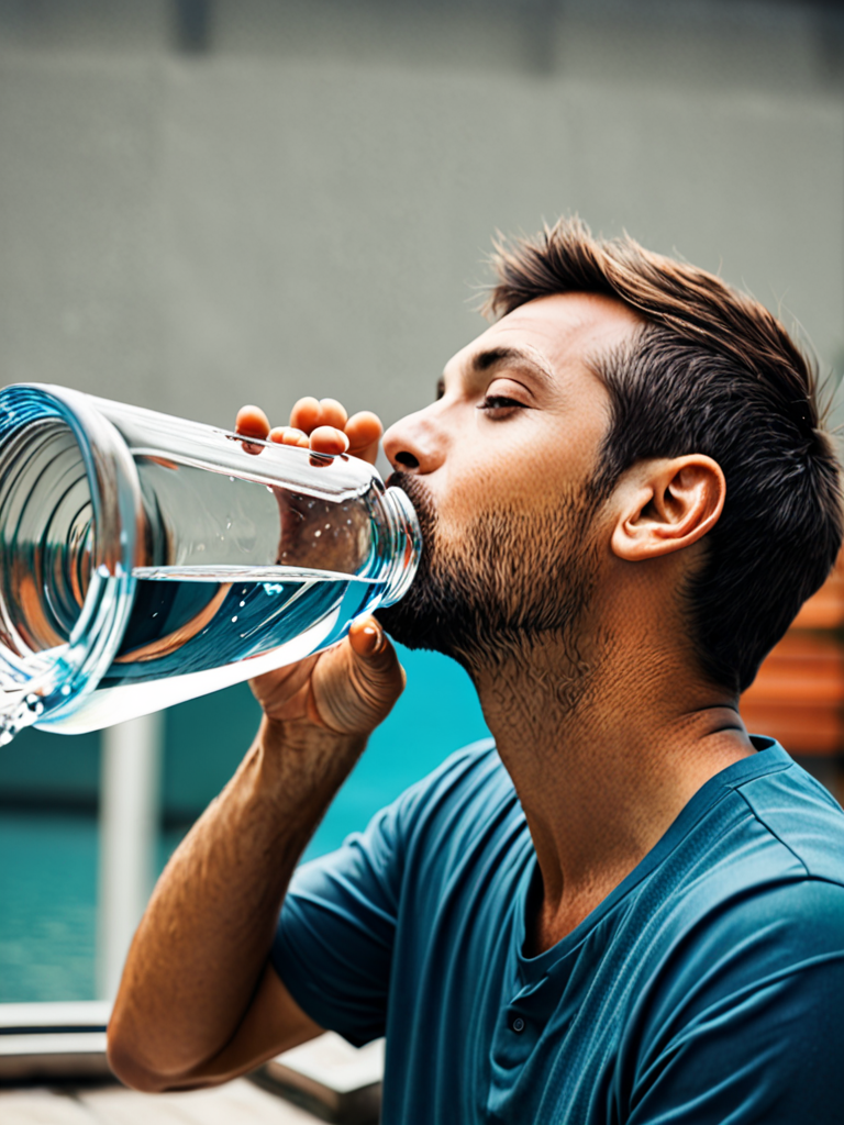 a person drinking water