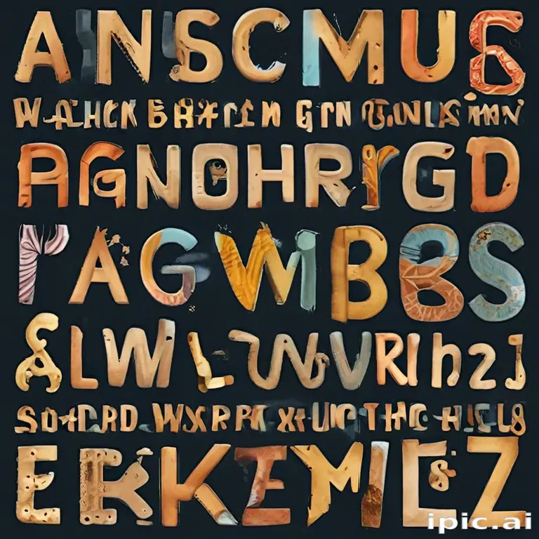 Colorful Alphabet Letters Created from Natural Materials and Artistic ...