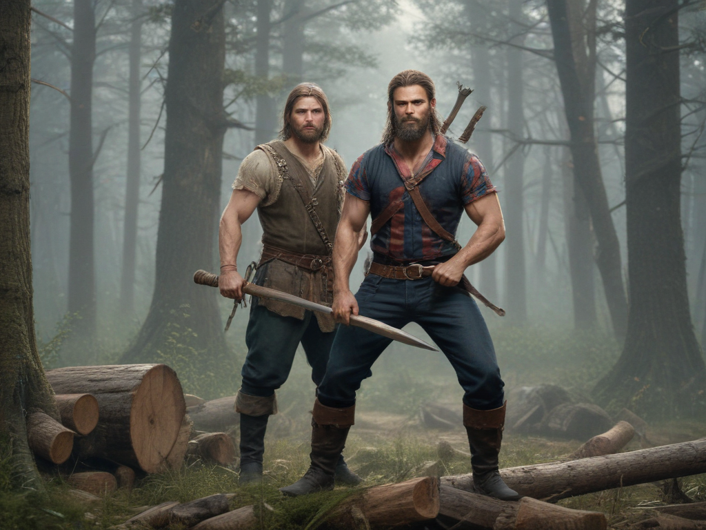 Lumberjack, medieval fantasy, digital art
