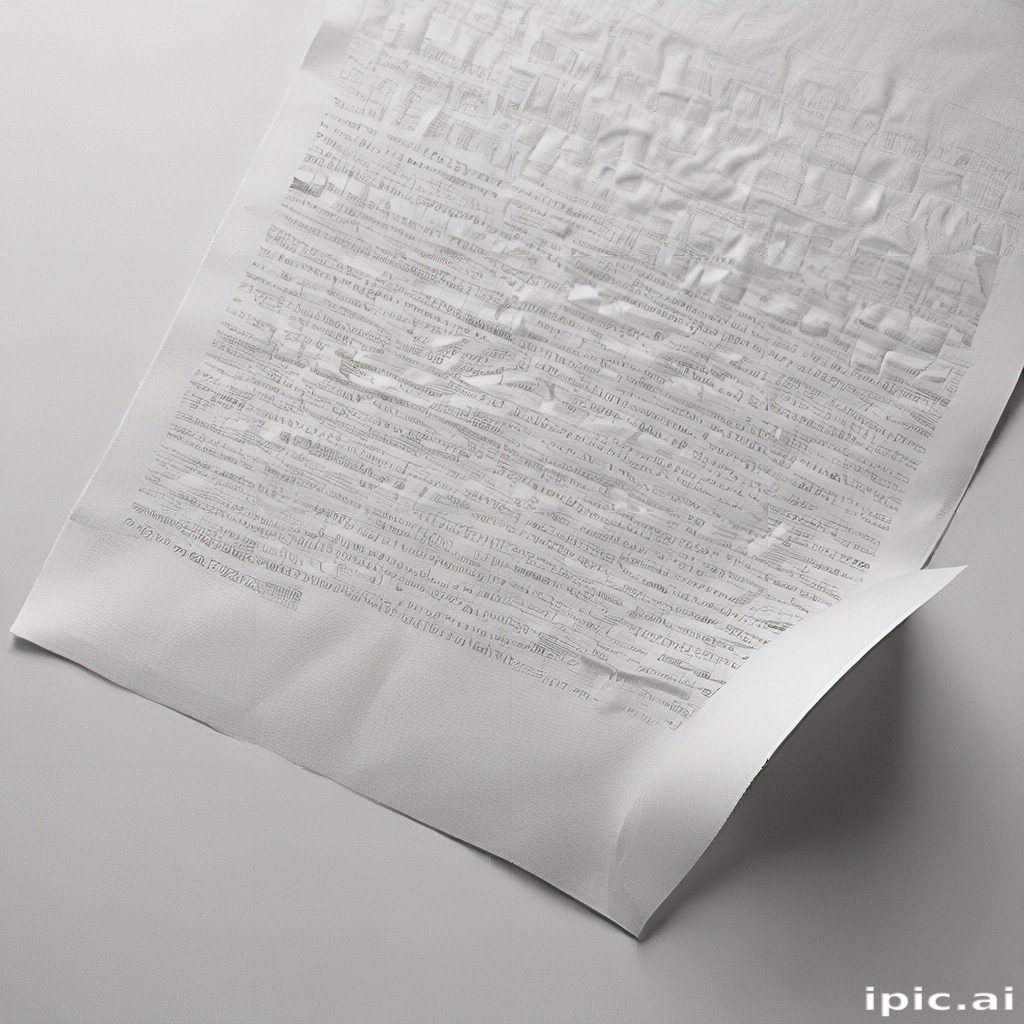 A Softly Crumpled Sheet of Paper with Indecipherable Text and Patterns