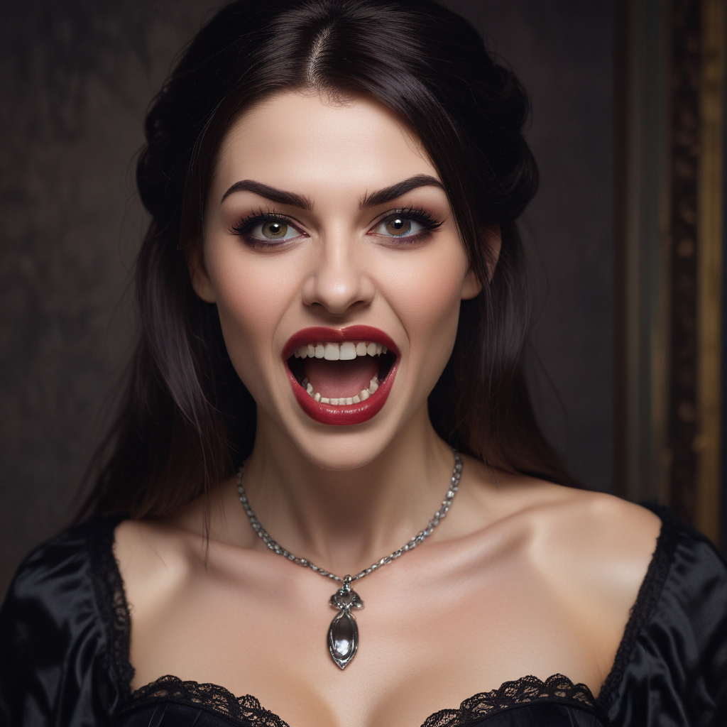 vampiress with long fangs