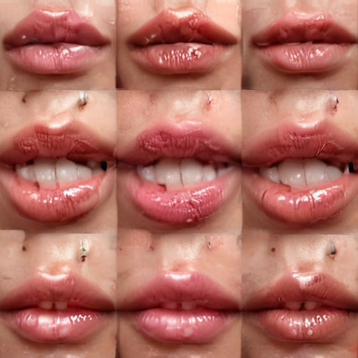 Close-Up Montage of Various Lip Textures and Conditions in Different ...