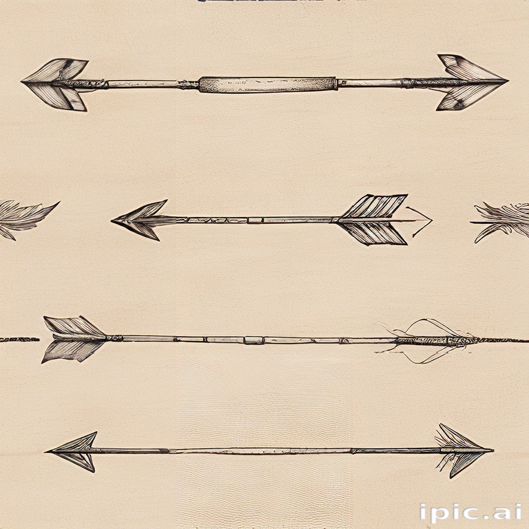Illustration of Various Arrow Designs Featuring Unique Tips and ...