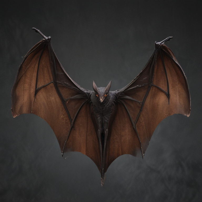 A Majestic Bat in Flight with Exquisite Wings Spread Wide Open
