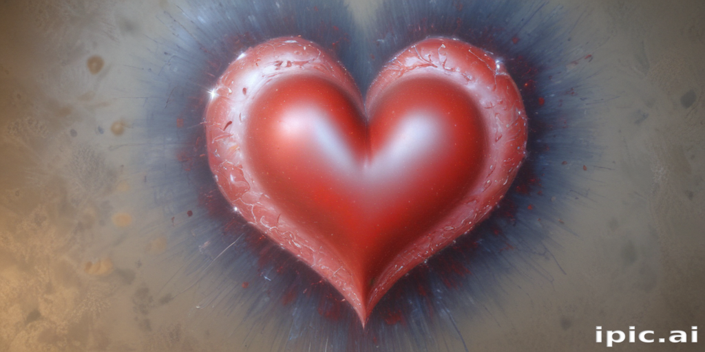 Vibrant Red Heart Surrounded by a Glowing, Ethereal Aura of Color