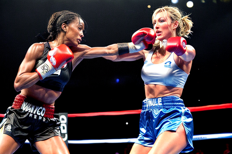 carol vorderman knocking out michelle mone in a boxing match