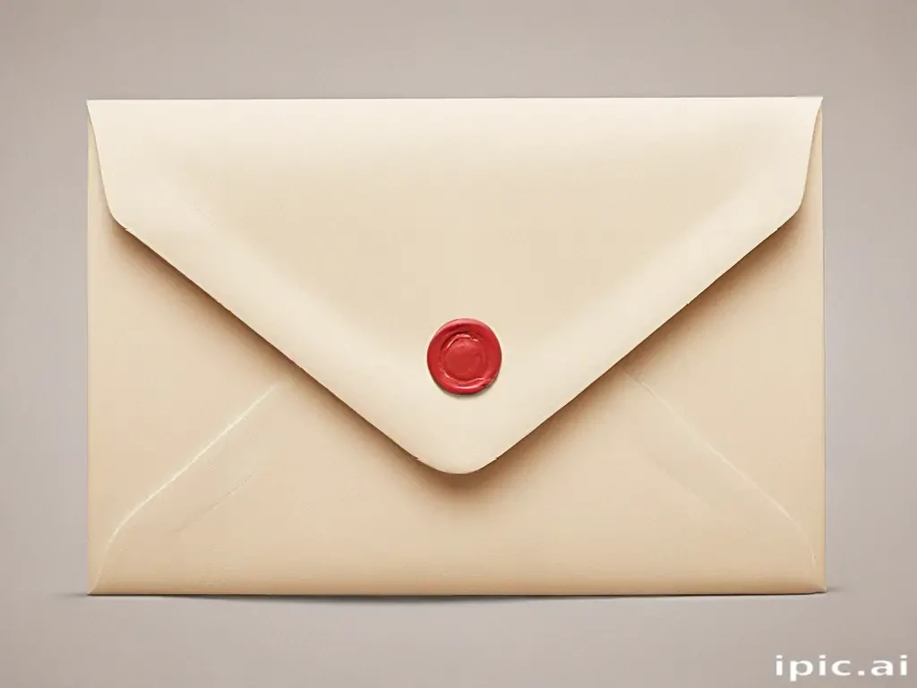 A Classic Beige Envelope Sealed with a Red Wax Stamp for Elegance