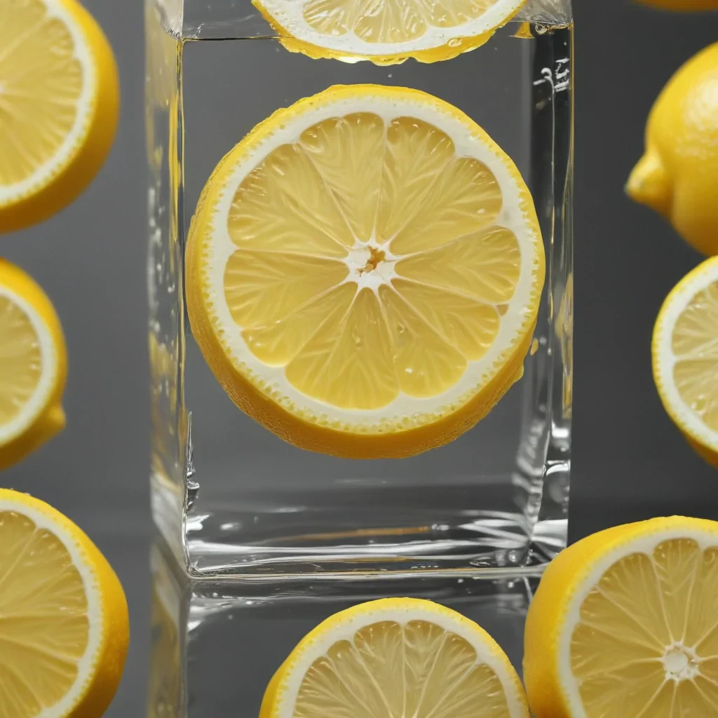 Fresh Slices of Lemon Floating in Crystal Clear Water Surrounding Whole ...