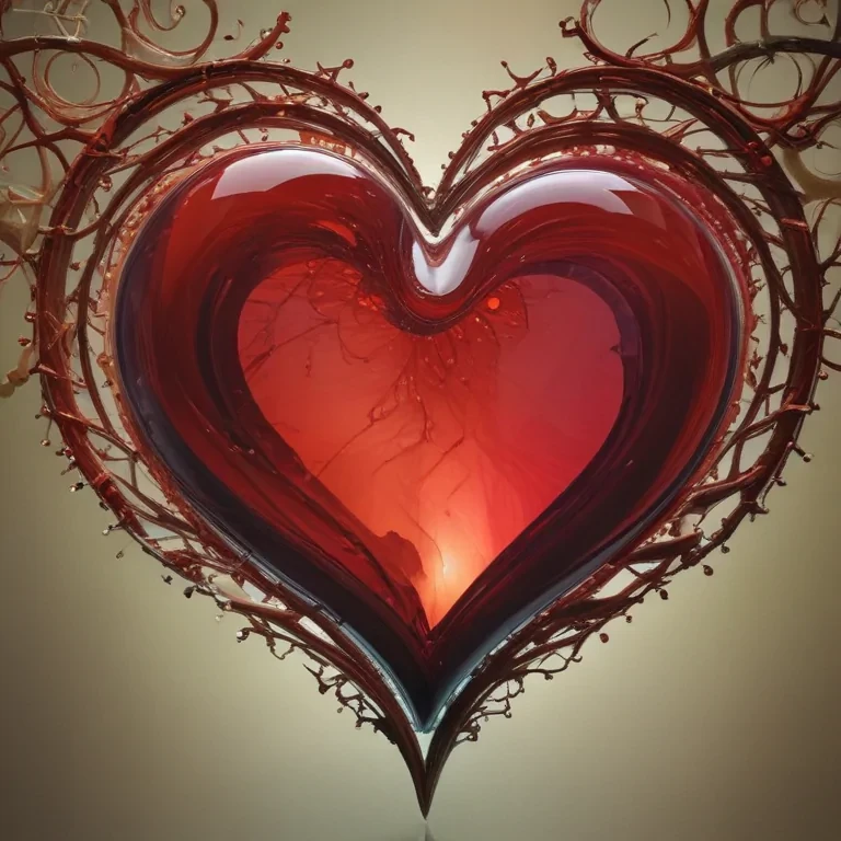 Intricate Heart Design Surrounded by Elegant Twisting Branches and ...