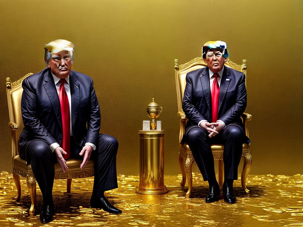 Trump sitting on gold toilet