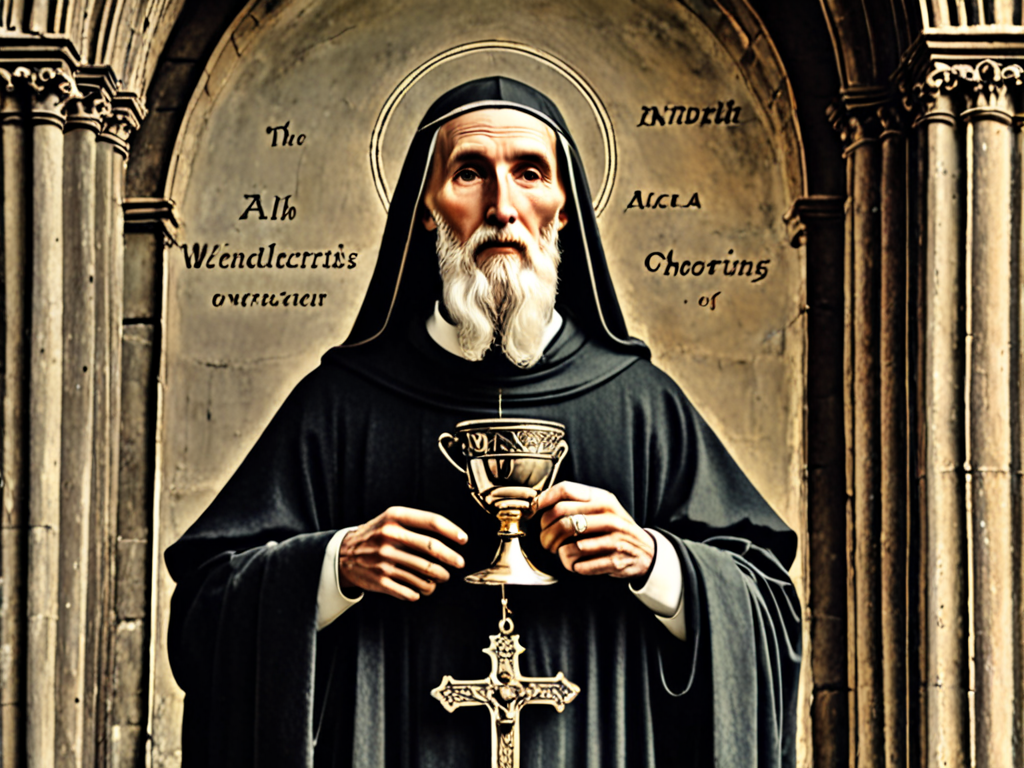 Saint Benedict with the cross and the cup in his hands