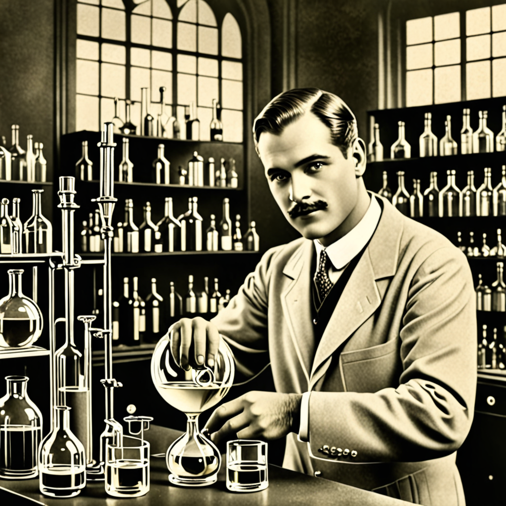 art deco Alcohol in Chemistry Laboratory poster without text