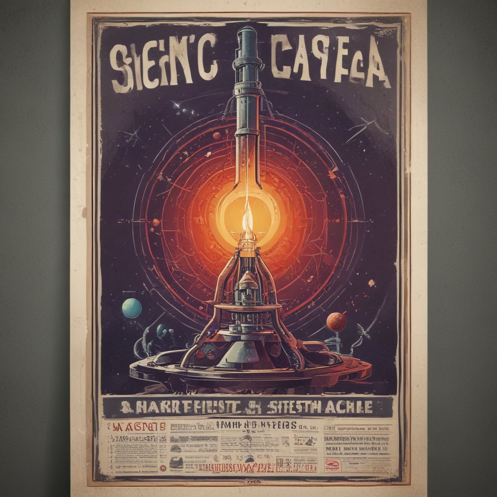 retro science poster colour