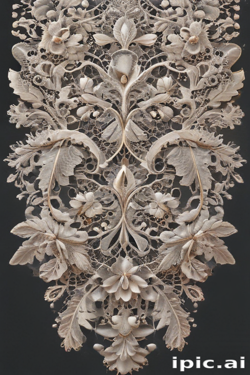 Intricate Floral Lace Design Featuring Elaborate Patterns and Textures