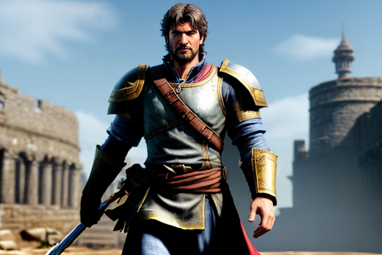 Medieval RPG: Hadrian is an imposing guard, with an upright posture and ...