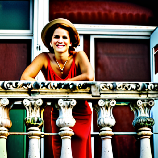 lady leaning over venice balcony