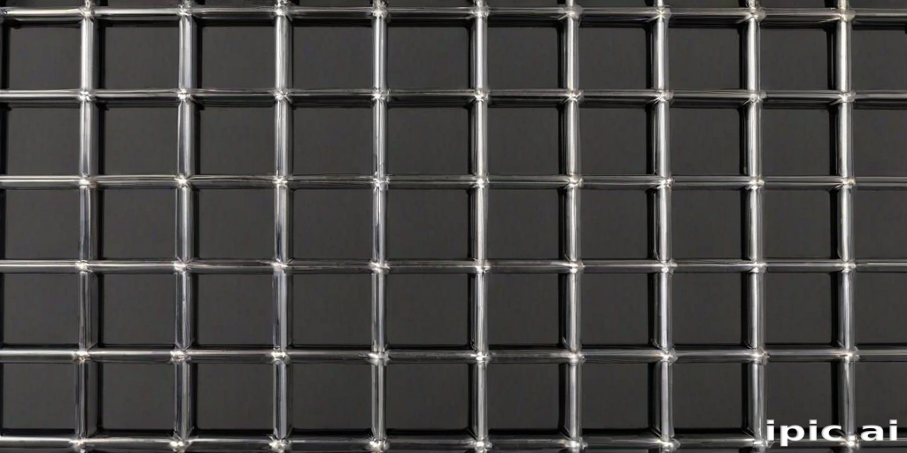 Close-Up View of a Metallic Grid Pattern with Square Openings