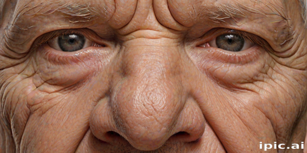 Close-Up Portrait of an Elderly Person with Distinctive Facial Features ...