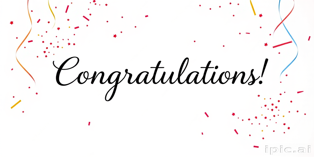 Celebratory Message of Congratulations with Colorful Confetti and ...