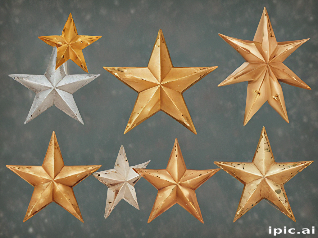 Collection of Decorative Stars in Various Colors and Textures on Display