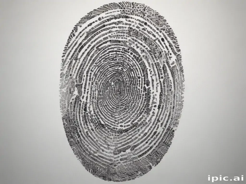 Intricate Design of a Fingerprint Showcasing Unique Patterns and Lines