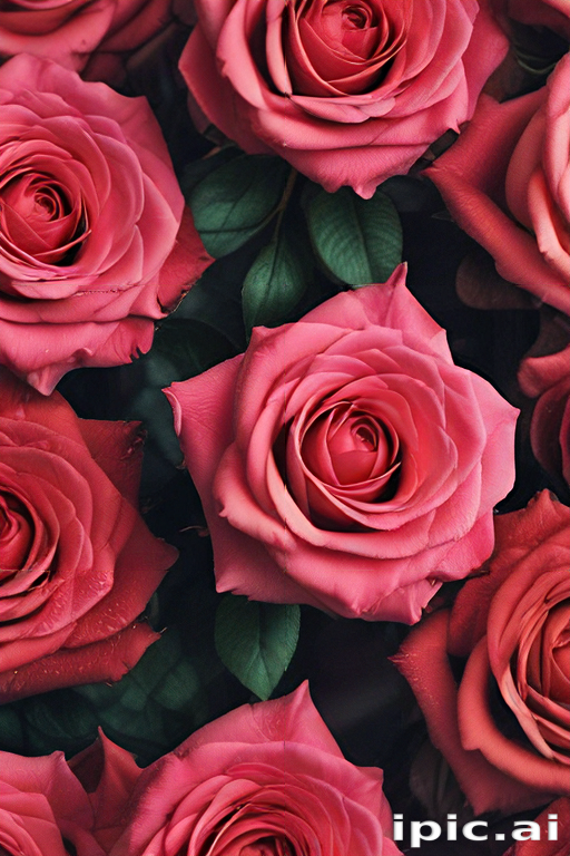 Beautiful Arrangement of Pink Roses in a Lush Floral Display