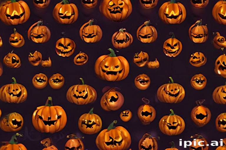 A Spooky Collection of Grinning Jack-o'-Lanterns for Halloween Festivities.
