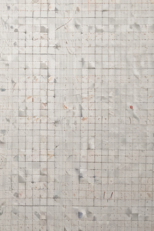 Abstract Texture of White Grids with Subtle Variations and Patterns