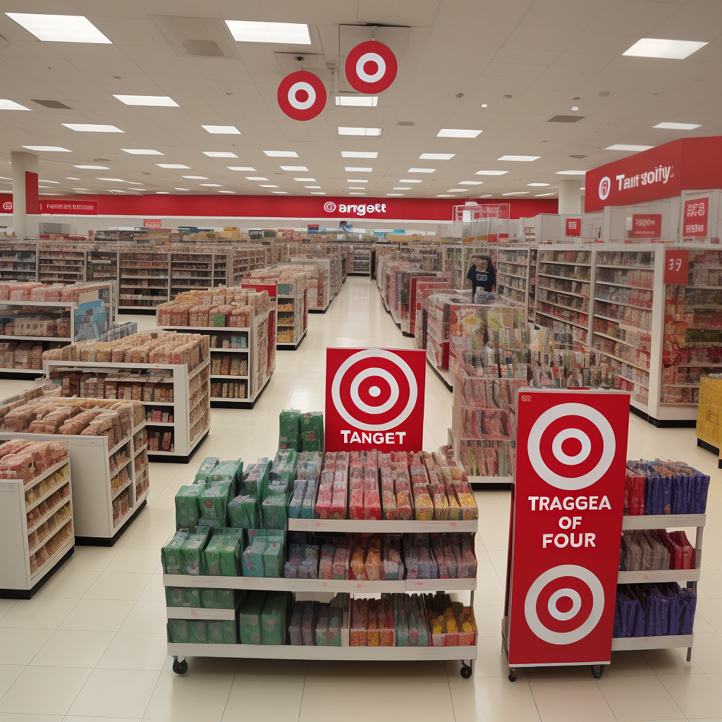 Bright and Spacious Aisles of Target Store Filled with Colorful Products