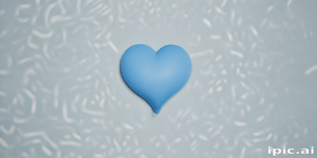 A Soft Blue Heart Shape Against a Textured Light Background.