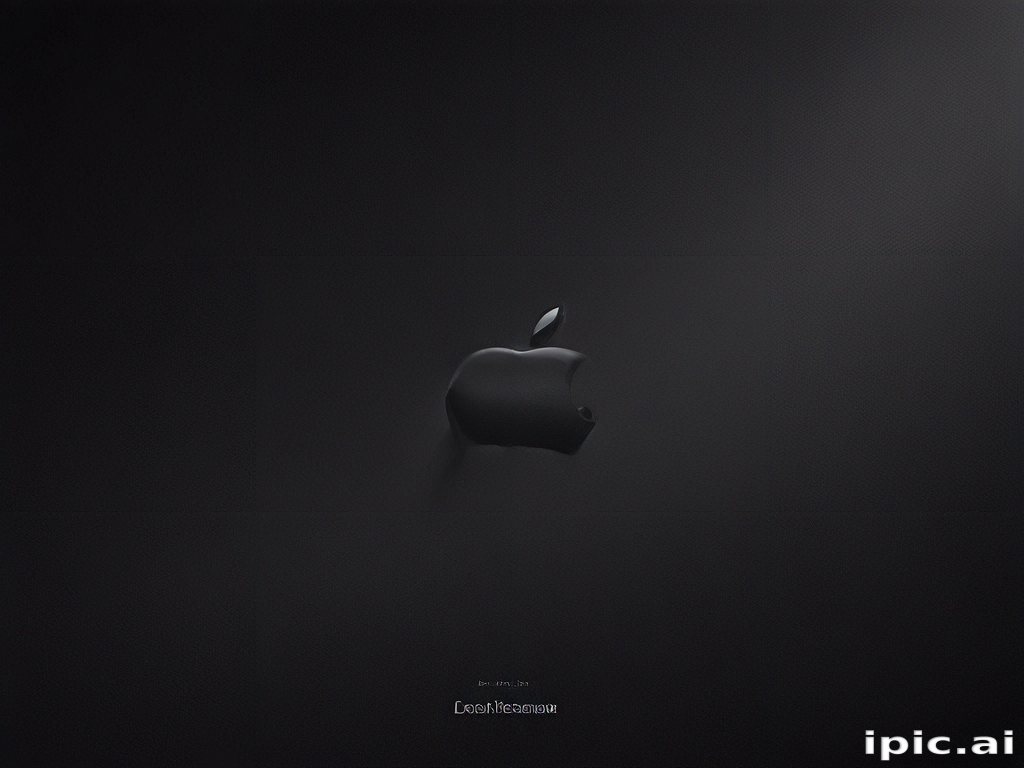 Elegant Minimalist Apple Logo on a Deep Black Background Design
