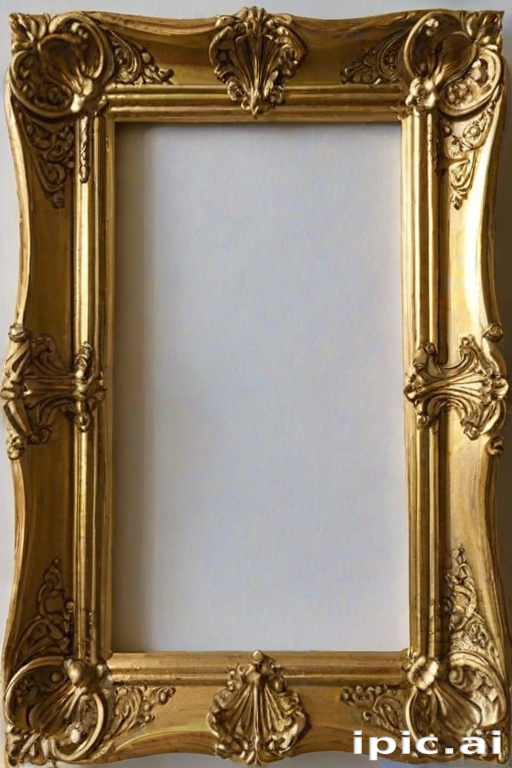 Elegant Vintage Golden Picture Frame Ready for Your Favorite Artwork ...