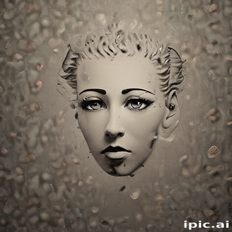 Intriguing Face Emerges from Foggy Glass with Artistic Water Droplets