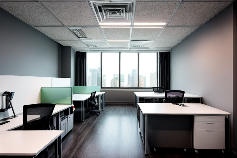 The scene shows a modern and creative office. You can highlight your ...