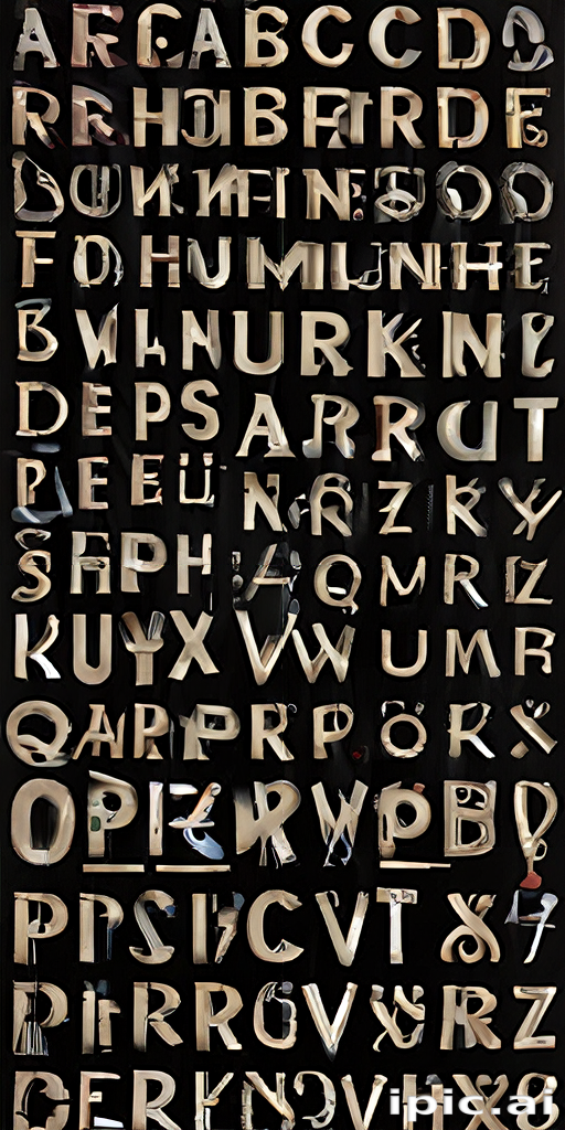 Artistic Display of Distorted Alphabet Letters in Unique Creative Styles