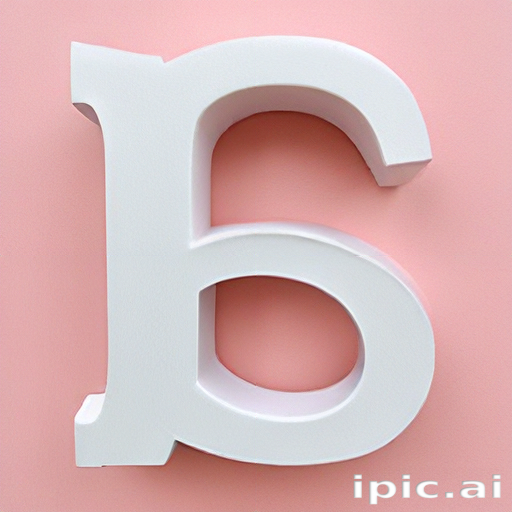 Stylized White Letter on a Soft Pink Background for Creative Design